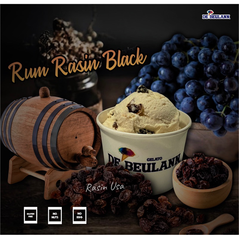 Rum Raisin Black [ Premium Classic Gelato Pint 16 oz ] | Shopee Thailand