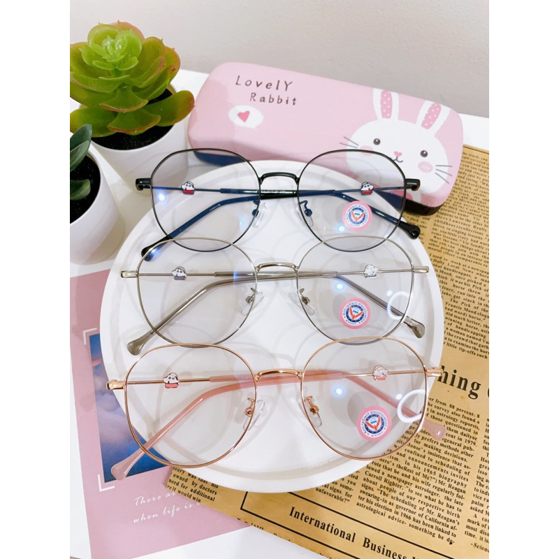 [ รหัส AB44 ] แว่นตากรองแสง กันแดด ทรงหยดน้ำ ขาชินจัง เบาใส่สบาย ขนาด ...