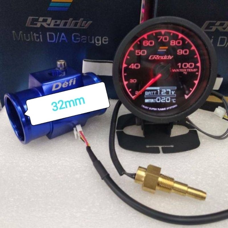 เกจวัดความร้อน Greddy 2in1 watertemp. และ volt ได้ พร้อมข้อต่อน้ำ32มิล ...