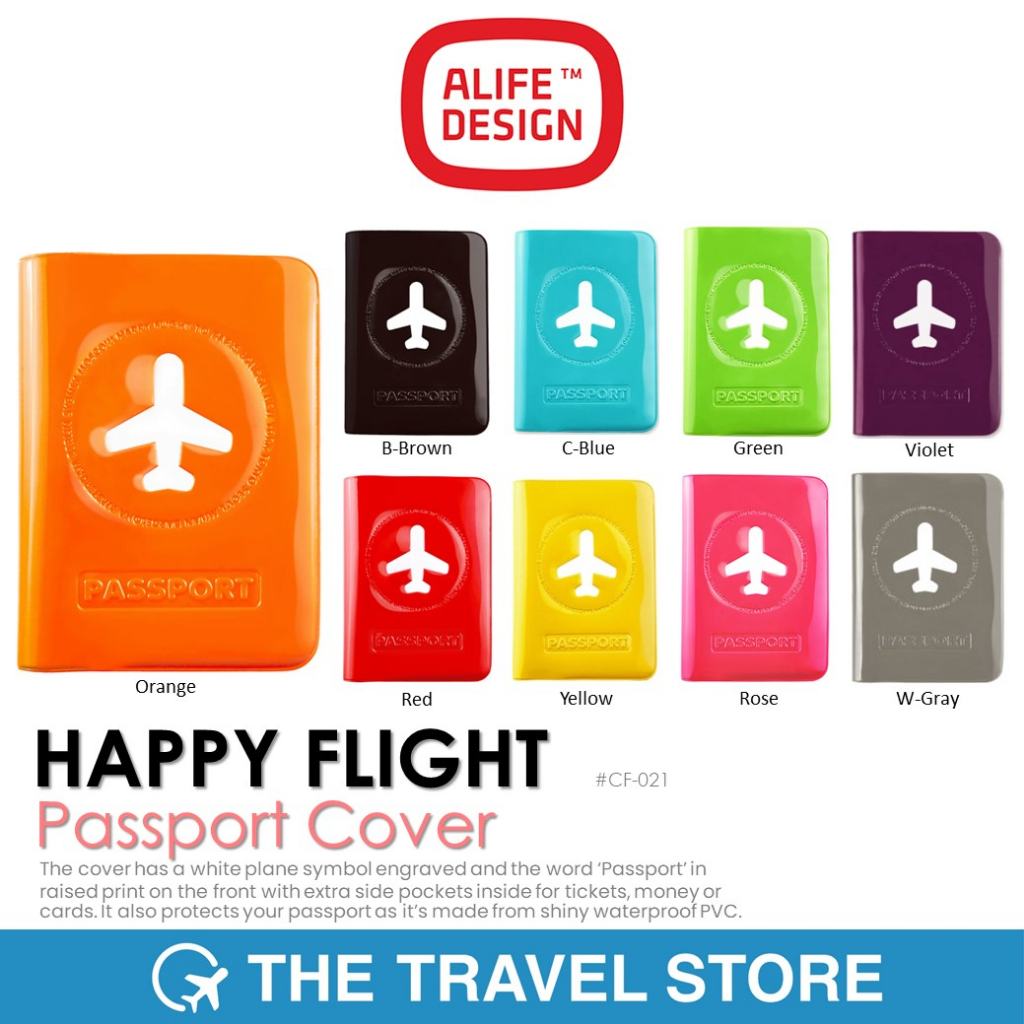 ALIFE DESIGN Happy Flight Passport Cover สมุดใส่หนังสือเดินทาง สมุด ...
