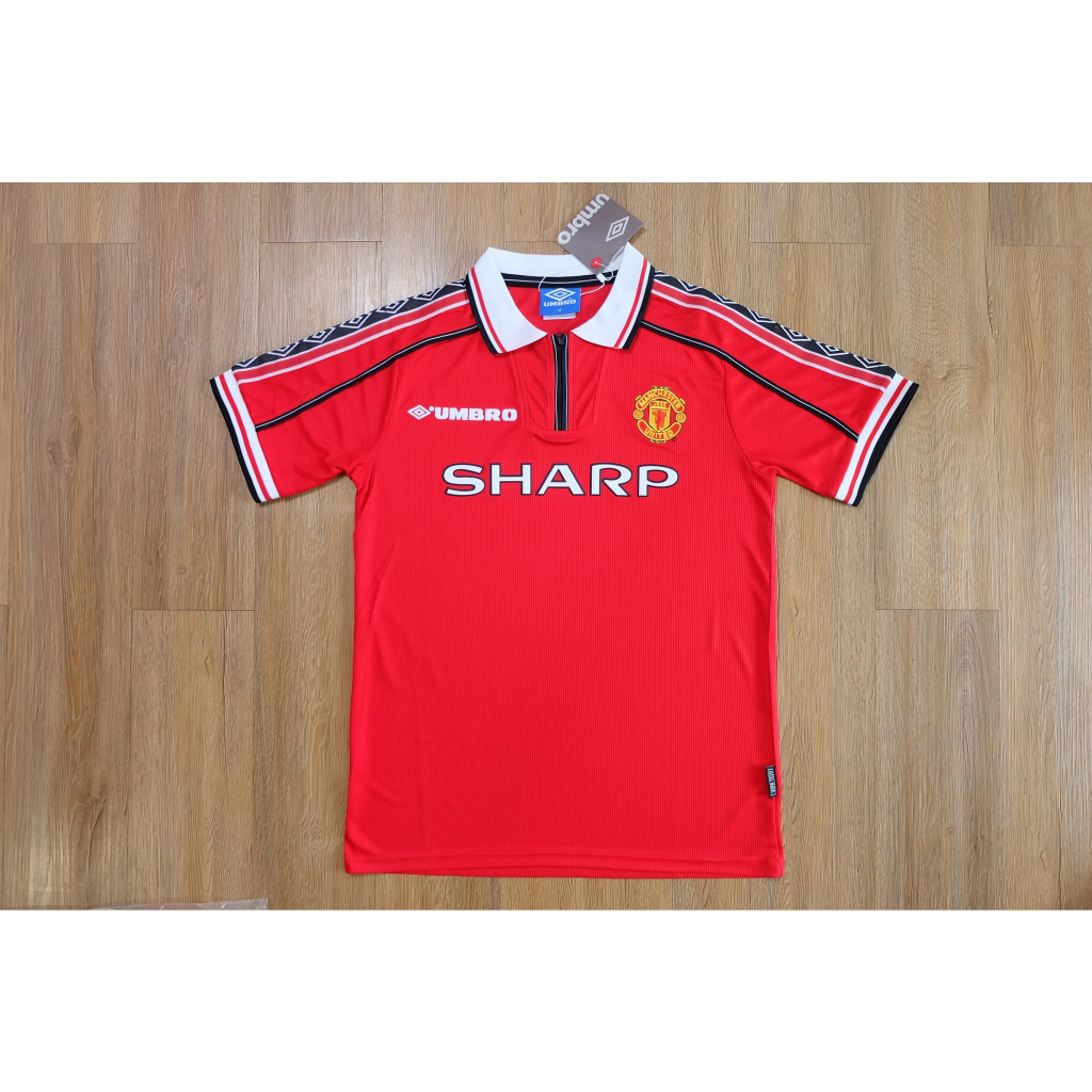 Man U 1999 Home Jersey เสื้อแมนยูคอซิป Sharp เสื้อแมนยูย้อนยุค | Shopee ...