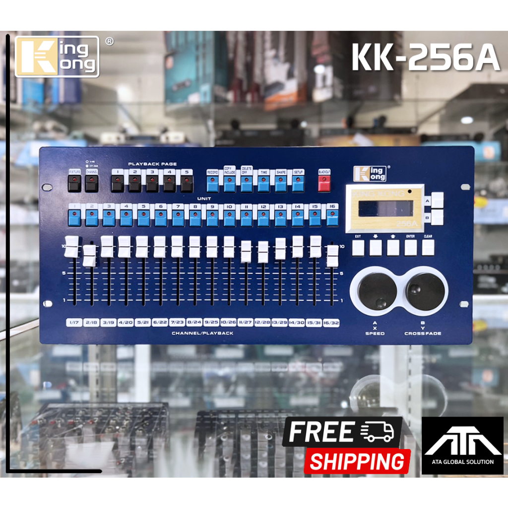 บอร์ดคุมไฟ KINGKONG KK-256A KK256 พร้อมแล็ค บอร์ดคุมไฟ สั่งงานได้ 12 ...