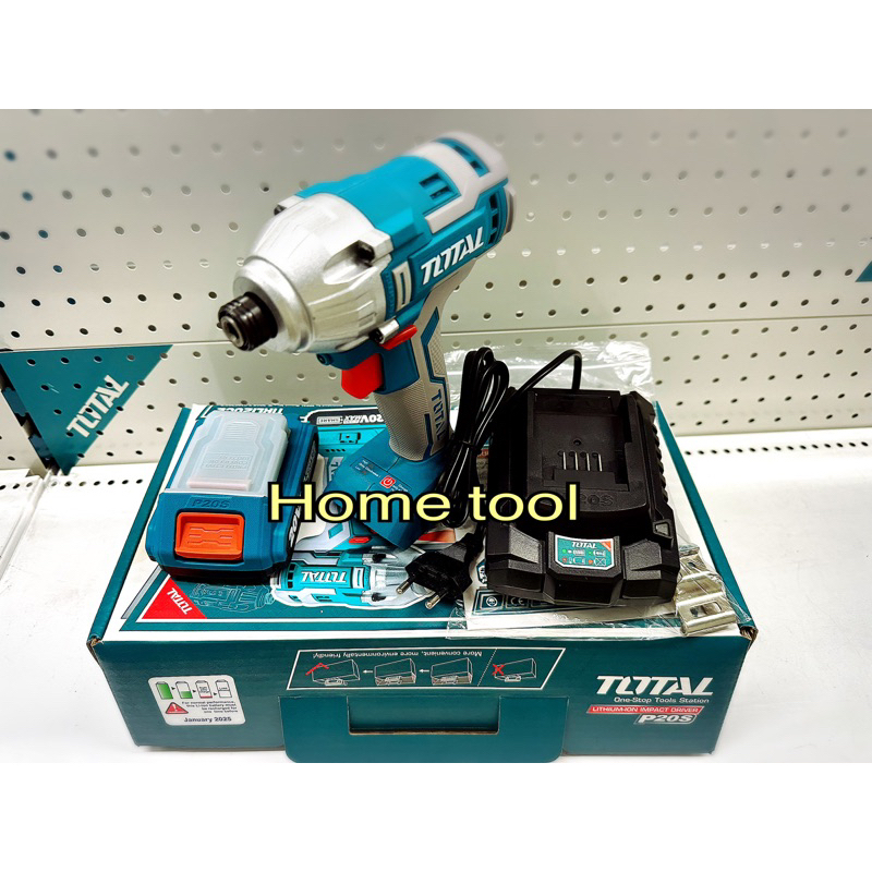 TOTAL TIRLI2002 ชุดสว่านไขควงกระแทกแบตเตอรี่ไร้สาย 20 โวลท์ รุ่นงานหนัก ...