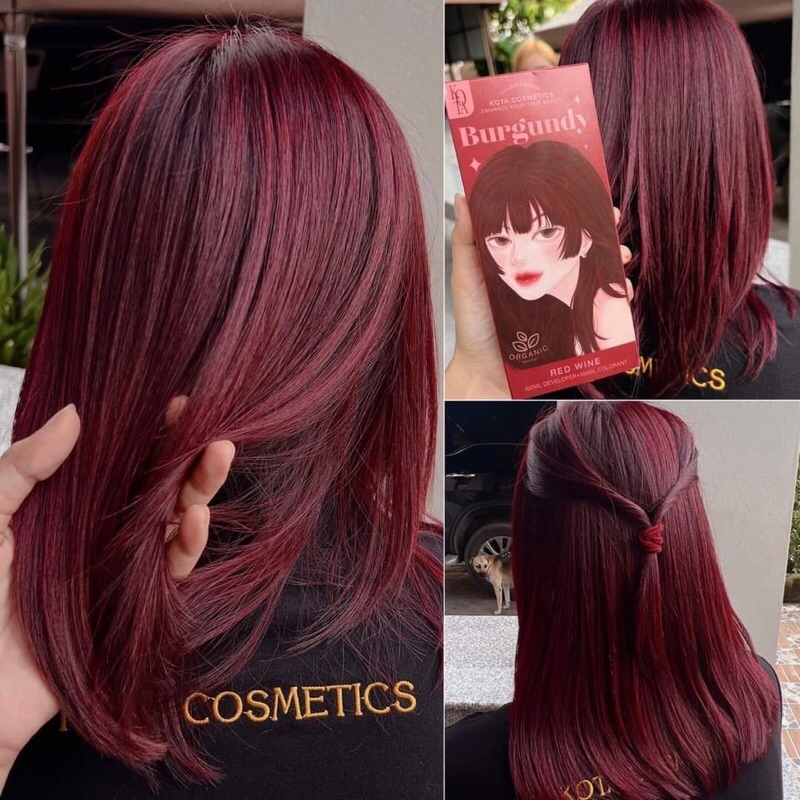 สีย้อมผมออแกนิค KOTA Color Cream เบอร์223สีแดงเชอรี่ | Shopee Thailand