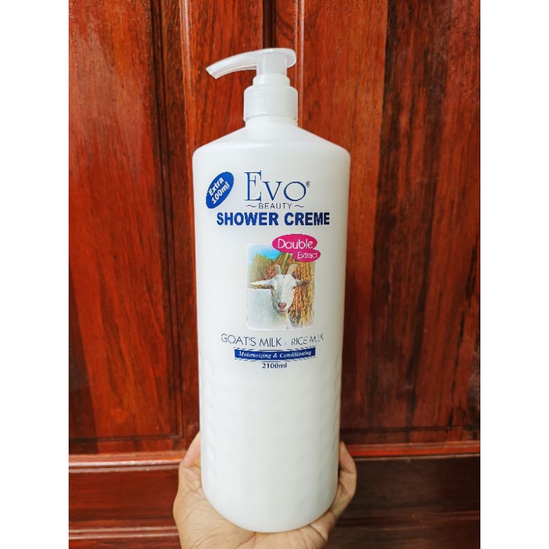 EVO :SHOWER CREAM แท้% ครีมอาบน้ำนมแพะผสมน้ำนมข้าวขนาด2100ml. | Shopee ...