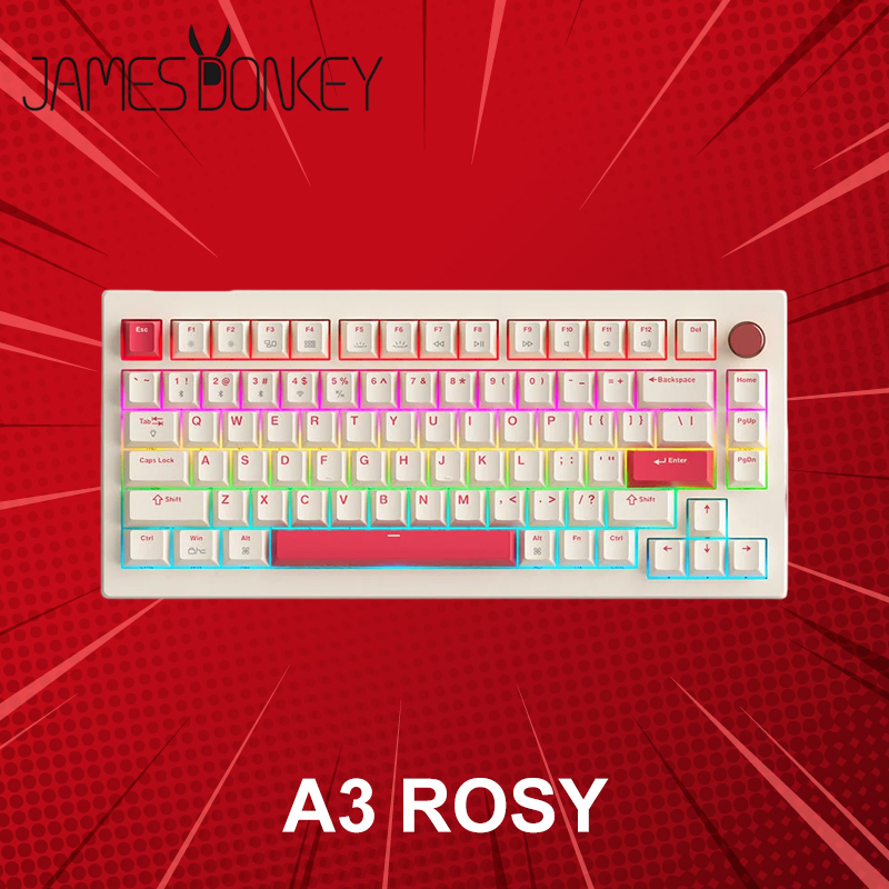 คีย์บอร์ดไร้สาย James Donkey A3 Rosy (ภาษาอังกฤษ) ประกันศูนย์ 1 ปี | Shopee Thailand