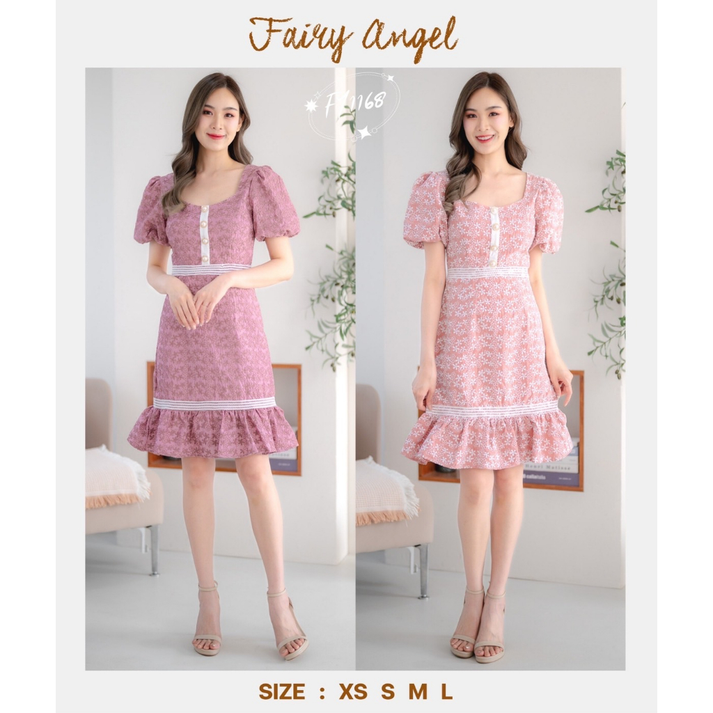 Iงานป้าย Fairyangel 1168 {S-XL} (ป้ายแท้) มี 4 ไซส์ ชุดเดรสสั้นลูกไม้ ...