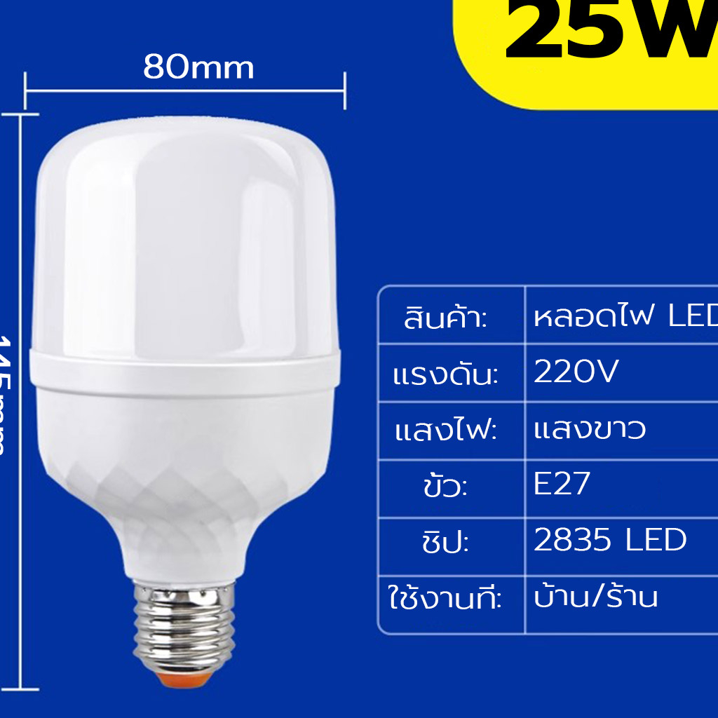 NEOBEE หลอดไฟ LED E27 25W/35W/45W/65W แสงขาว ประหยัดถนอมสายตา สว่างมาก ...