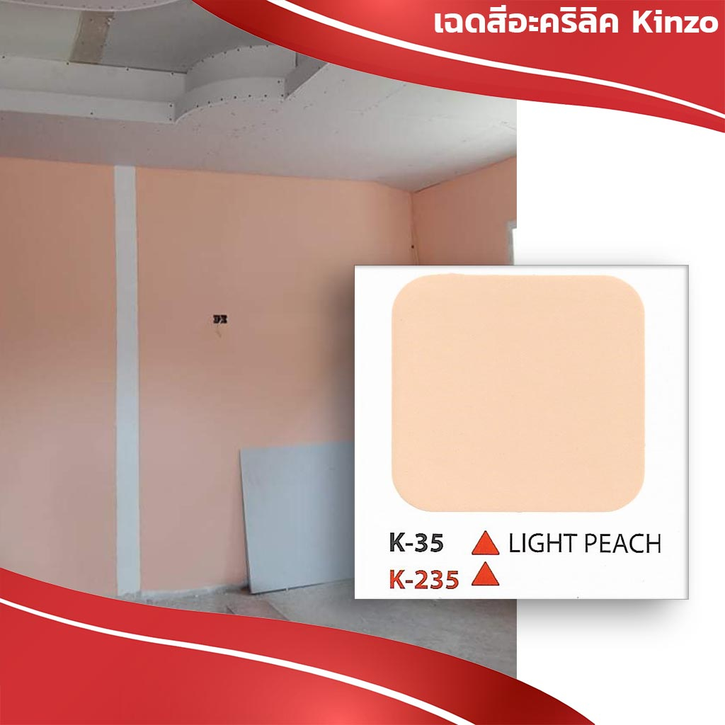 KINZO (23 กก.) สีน้ำทาบ้าน สีอะคริลิค สีทาบ้าน และสีทาฝ้าทาเพดาน สำหรับทาภายใน ชนิดด้าน ขนาด 5 ...