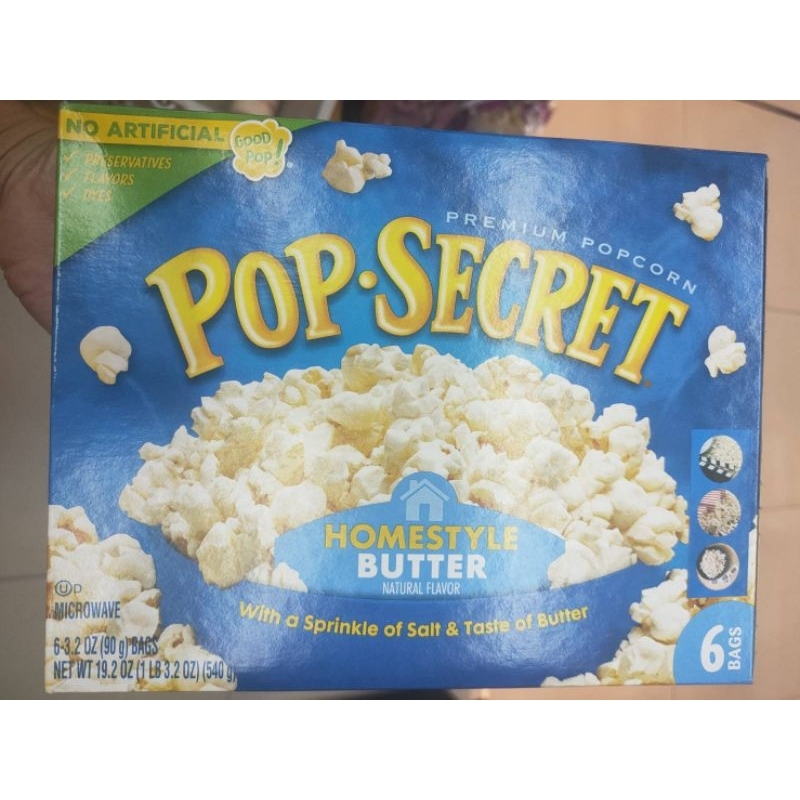 Pop Secret Microwave Popcorn Homestyle Butter เมล็ดข้าวโพดดิบรสเค็มและ ...