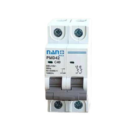 NANO เบรกเกอร์ MCB เซอร์กิตเบรกเกอร์ ลูกย่อย 2P ขนาด 16A 20A 32A 50A 63A ทนกระแสลัดวงจร 10kA ...