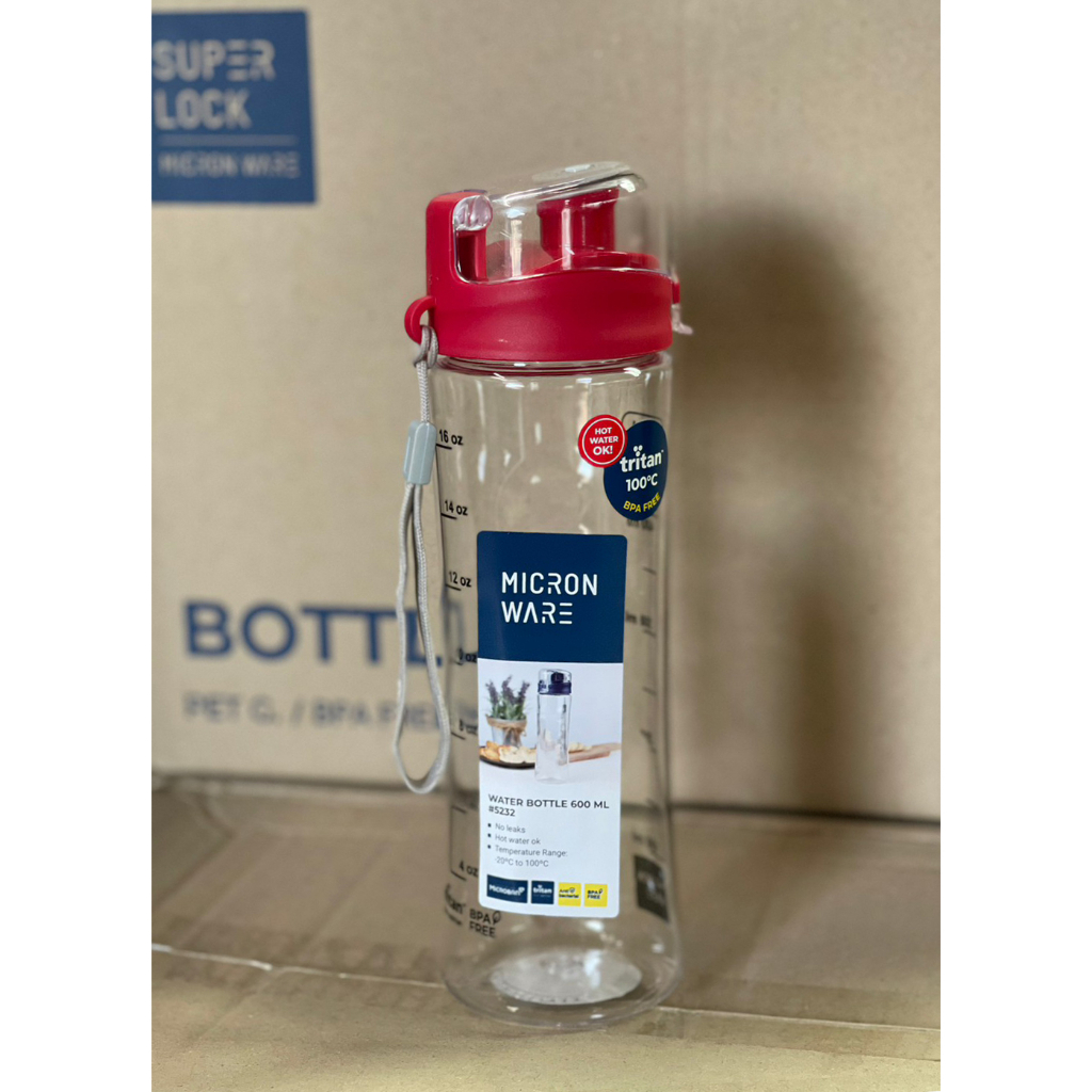 SUPER LOCK TRITAN ขวดน้ำ กระบอกน้ำ ที่ใส่น้ำแบบใสมีฝาปิด ขนาด 600ml ...