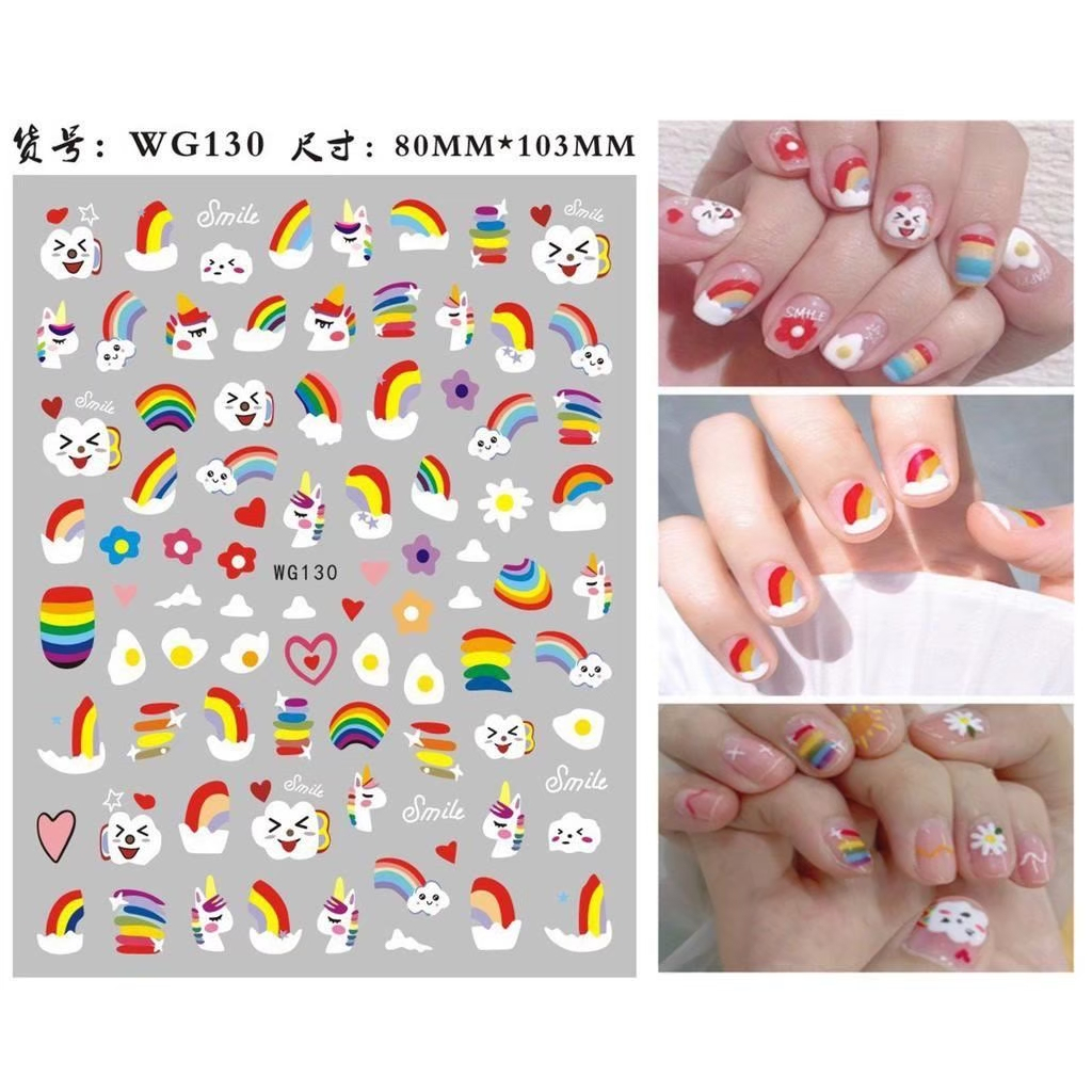 WG ️ สติ๊กเกอร์ติดเล็บ ลายการ์ตูนน่ารักๆ | Shopee Thailand