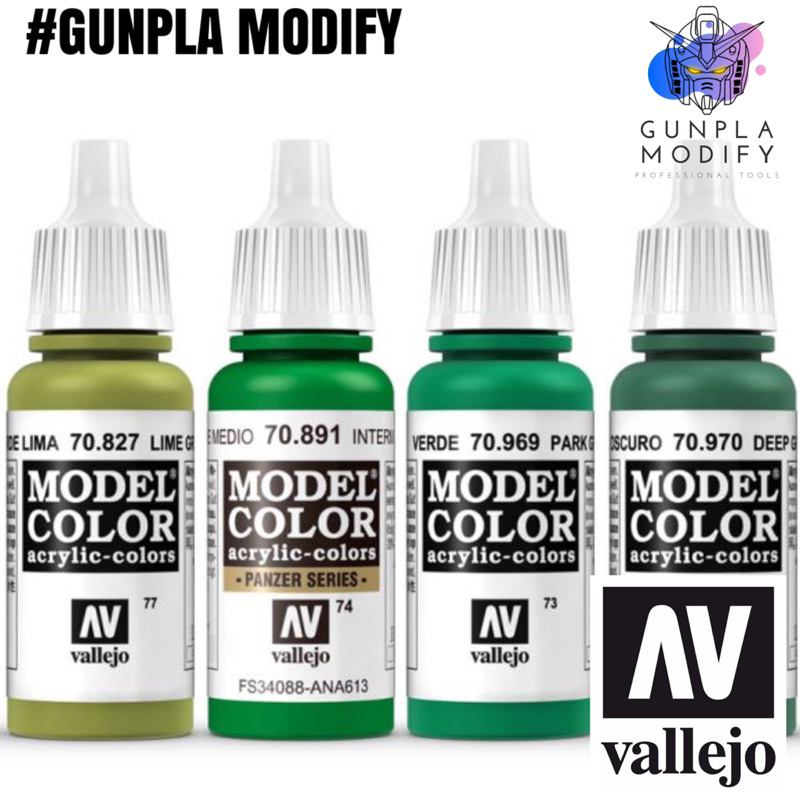 Vallejo Model Color สีอะคริลิคสูตรน้ำ Lime Green, Intermediate Green ...