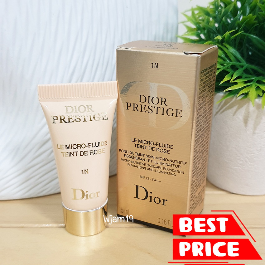 รองพื้นรุ่นท๊อปสุด Dior Prestige Le Micro Fluide Teint de Rose Foundation ขนาดทดลอง 5 ml. ฉลาก ...