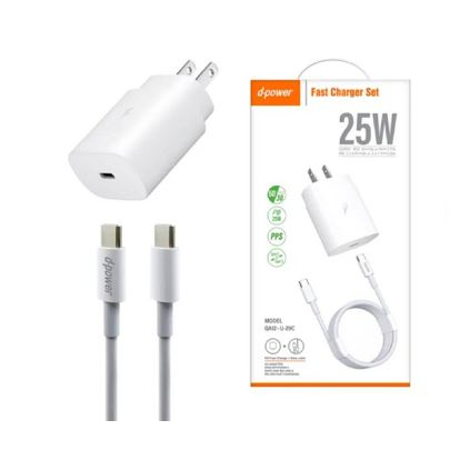 Adapter set ชุดสายชาร์จ+หัวชาร์จ D-Power PD Charger 25W Type-C to Type-C รุ่น QA12+U29C | Shopee ...