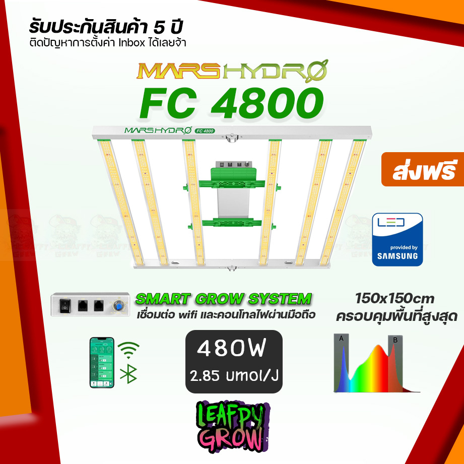 [ส่งฟรี] Mars Hydro FC4800 6 บาร์ Samsung LM301B + Osram + ดิมเมอร์ สินค้าพร้อมส่ง!! | Shopee ...