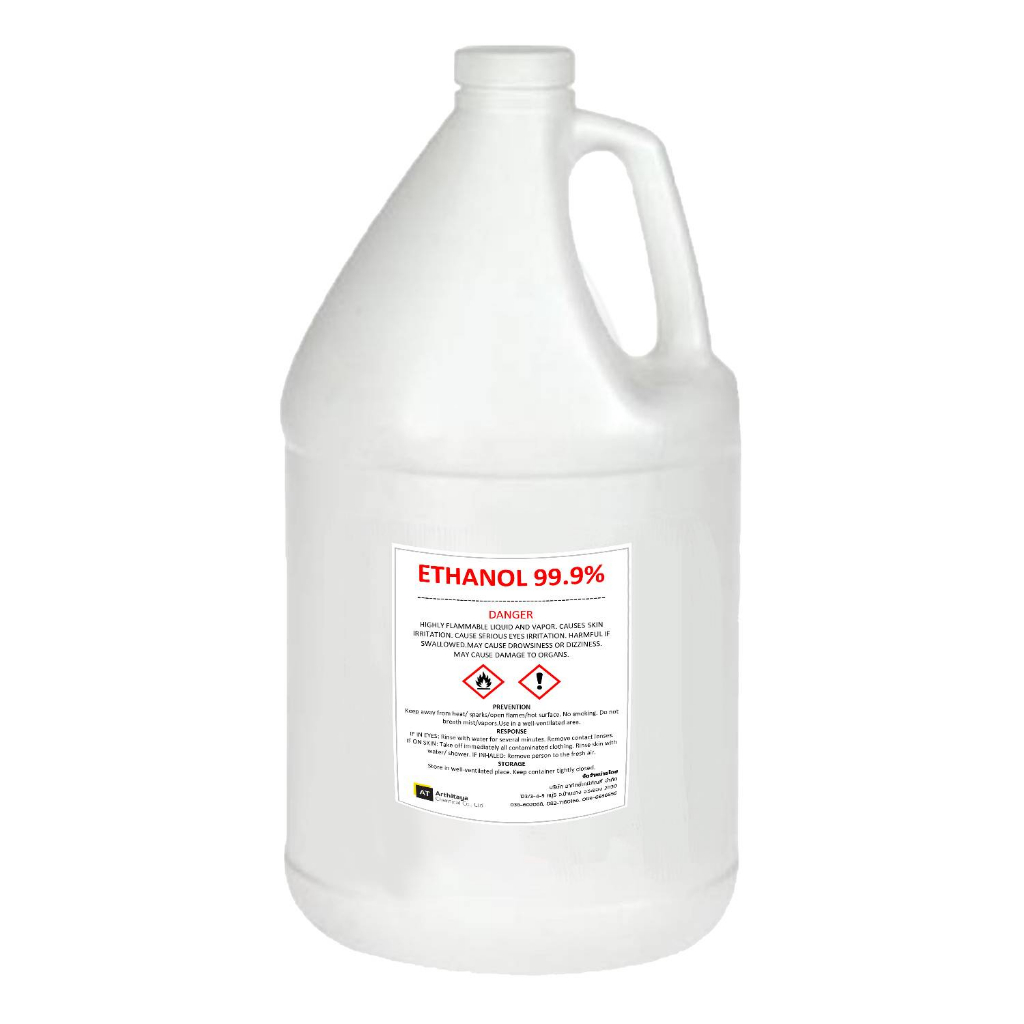 Ethanol99.9% แอลกอฮอล์ 99.9% 1L (780G), 3.6L (2.8KG) DEB กลิ่นไม่ฉุน ...