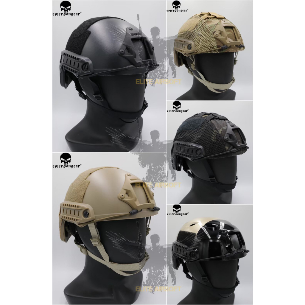 หมวกฟาส ยี่ห้อ Emerson รุ่น ปรับท้ายทอยได้ (หมวกฟาส) (Fast Helmet MH ...