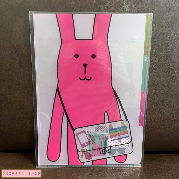 แฟ้ม A4 Craftholic Japan ลายกระต่ายสีชมพู Fuschia Rab แยกใส่เอกสารได้ 3 ...
