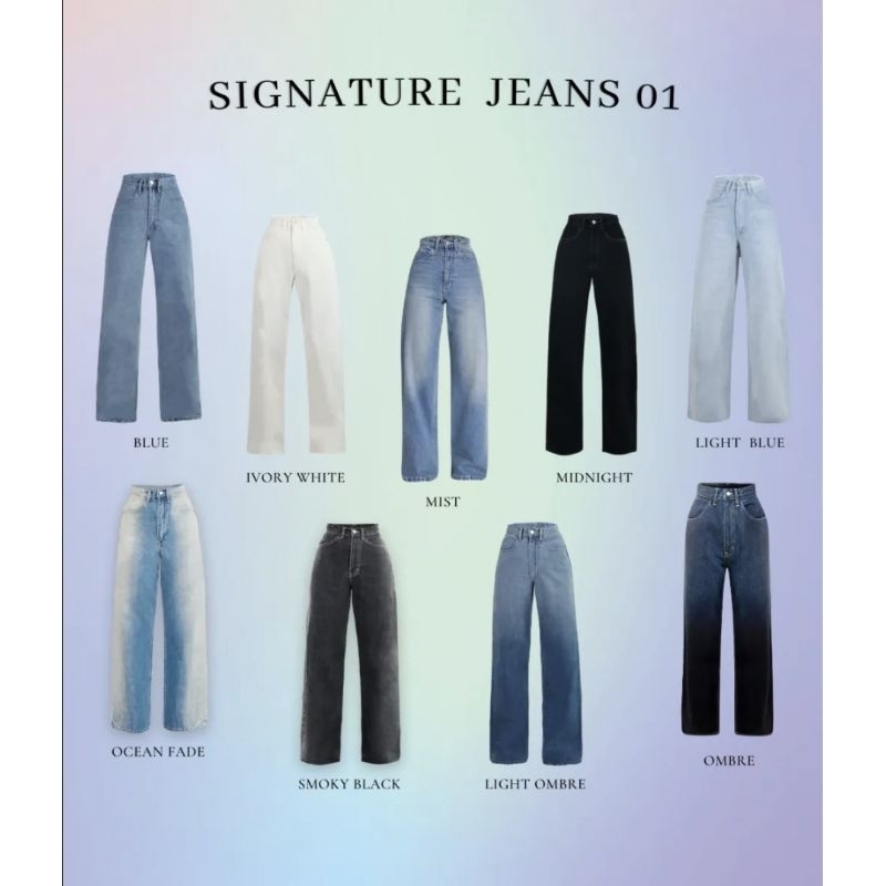 Merge Official - Signature Jeans 01 สี Midnight กางเกงยีนส์เอวสูง ทรง ...