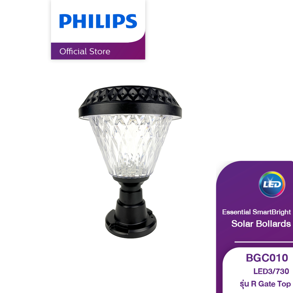 Philips Lighting Essential SmartBright Solar Bollards BGC010 LED3/730 ...