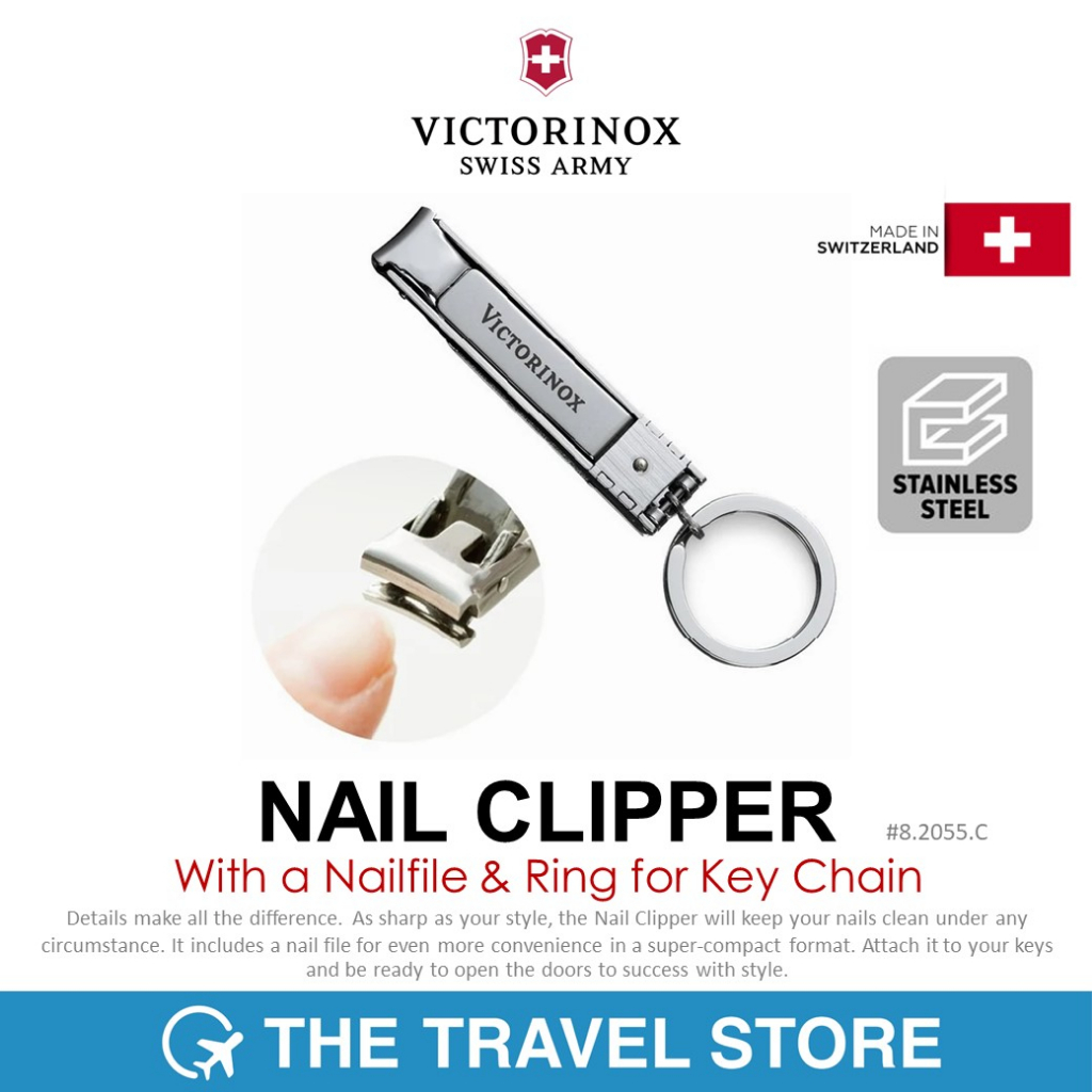 VICTORINOX Nail Clipper with a Nailfile & Ring for Key Chain (8.2055.C ...