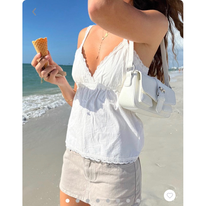 PREORDER พรีออเดอร์ Brandy Melville Edith Lace Tank | Shopee Thailand
