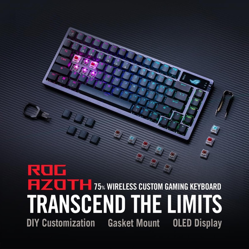 🛒 ASUS ROG AZOTH CUSTOM WIRELESS [แป้นพิมพ์ US อังกฤษ] ลอตผลิต 2025 ...