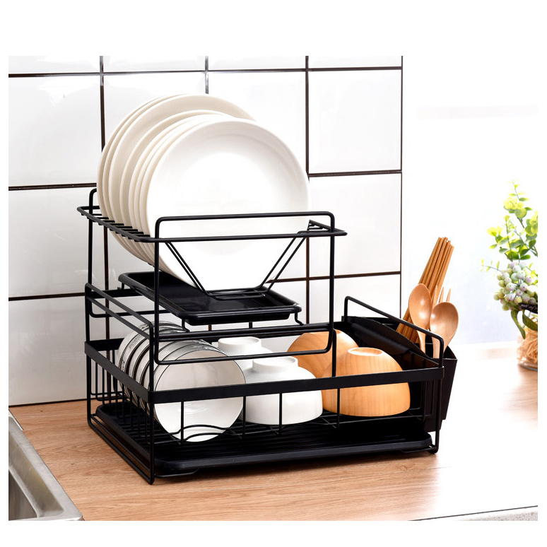 ชั้นวางจานซ้อน2ชั้น ที่คว่ำจาน2ชิ้น 8001H Stacking double-layer dish ...