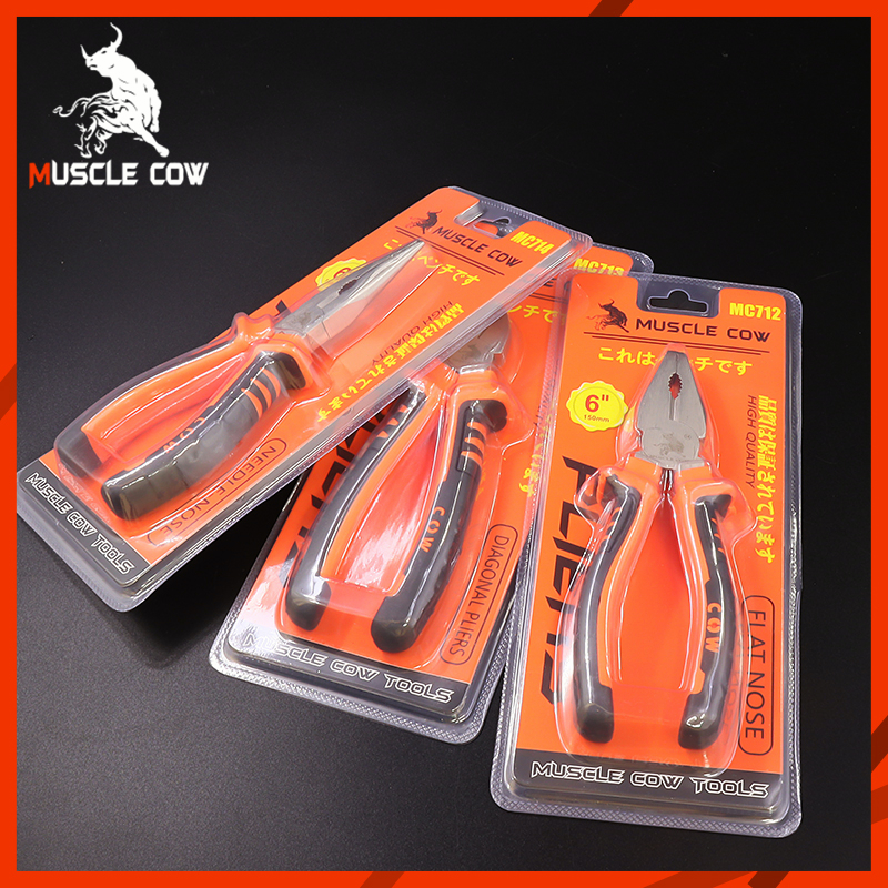 MUSCLE COW Pliers คีมช่าง 6 นิ้ว 3 ตัวชุด ปากจิ้งจก ปากแหลม ปากเฉียง ...