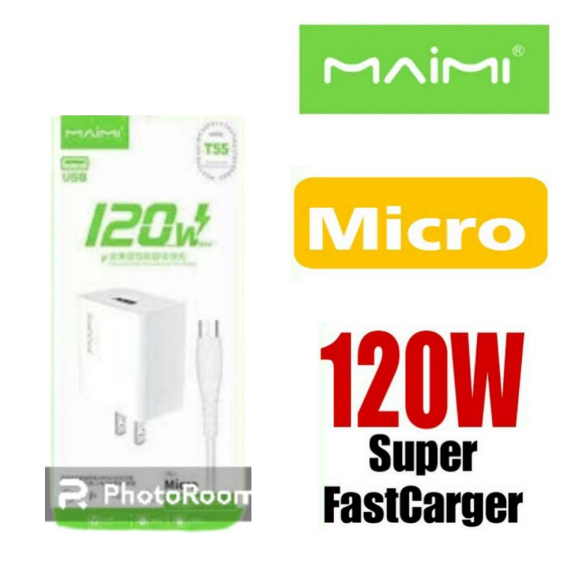 ชุดชาร์จเร็ว Maimi รุ่น T55 ชาร์จเร็ว ชาร์จด่วน 120W สำหรับ iPhone / Micro / TypeC ใช้ได้กับทุก ...