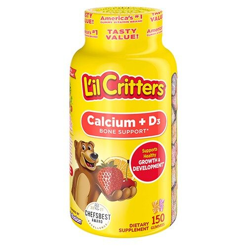 วิตามินดี กัมมี่ L'il Critters Kids Calcium Gummy Bears with Vitamin D3 ...