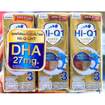 [1 แพ็ค 3 กล่อง] นมไฮคิว Hi-Q1 Super Gold สูตร 3 รสจืด (ล๊อตใหม่ Exp.26 ...