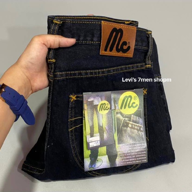 [New] Mc jeans Midnight color stretch jeans, men's straight cut, button work 28-42 delivery ...
