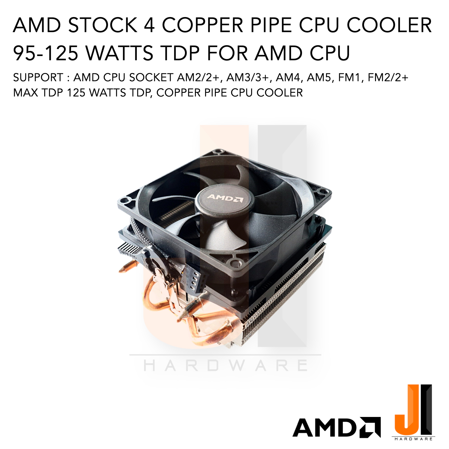 พัดลม CPU AMD Stock Copper 4 Pipe CPU Cooler รองรับ Socket FM1 FM2/2+, AM2/2+, AM3/3+, AM4, AM5 ...