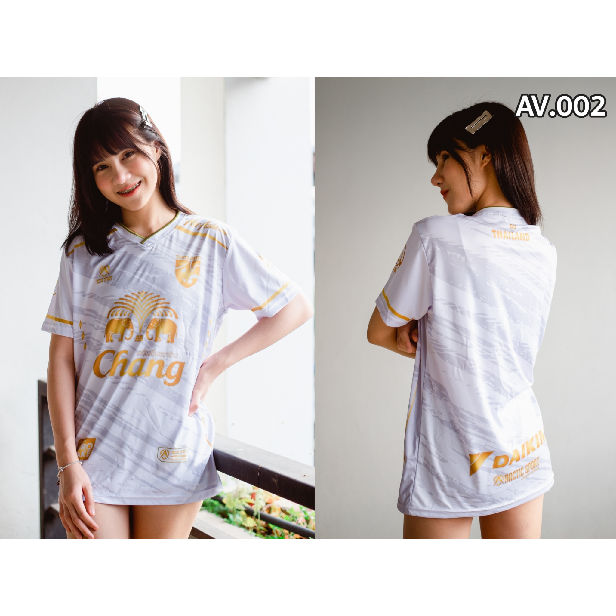 เสื้อกีฬา พิมพ์ลายแฟชั่น คอวี AV.002 ใส่ได้ทั้งชายและหญิง | Shopee Thailand