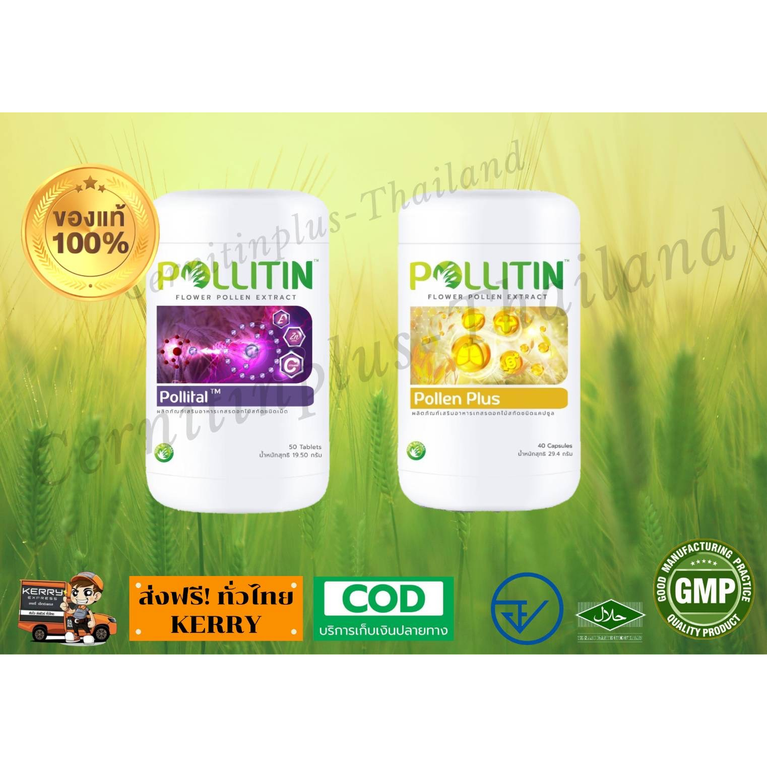 Pollitin set 2 พอลลิตินเซ็ตคู่ 2 ตัว Pollen Plus +Pollital หมดอายุ 04 ...