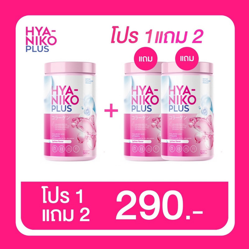 [ 1แถม2 ] ไฮยานิโกะ พลัส คอลลาเจน HYA NIKO PLUS ไฮยากลูต้า ไฮยาลูลอนแบบ ...