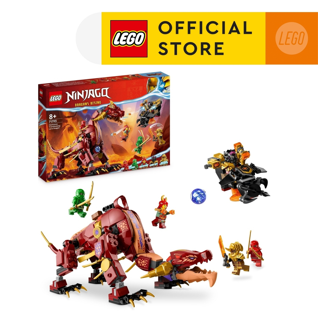 LEGO NINJAGO 71793 Heatwave Transforming Lava Dragon Building Toy Set ...
