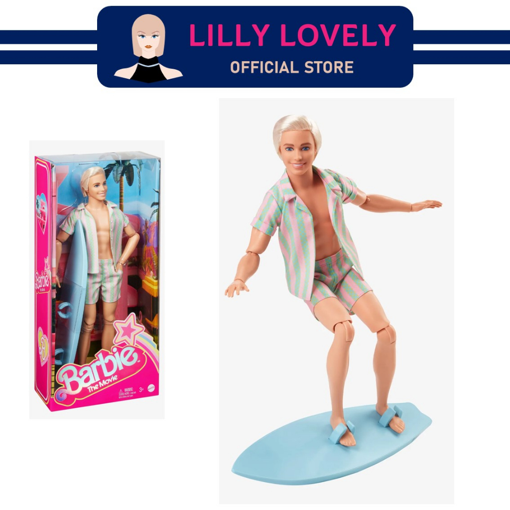Barbie The Movie - Ken Beach Set ตุ๊กตาเคนใส่ชุดชายหาดลายทางสีพาสเทล ...
