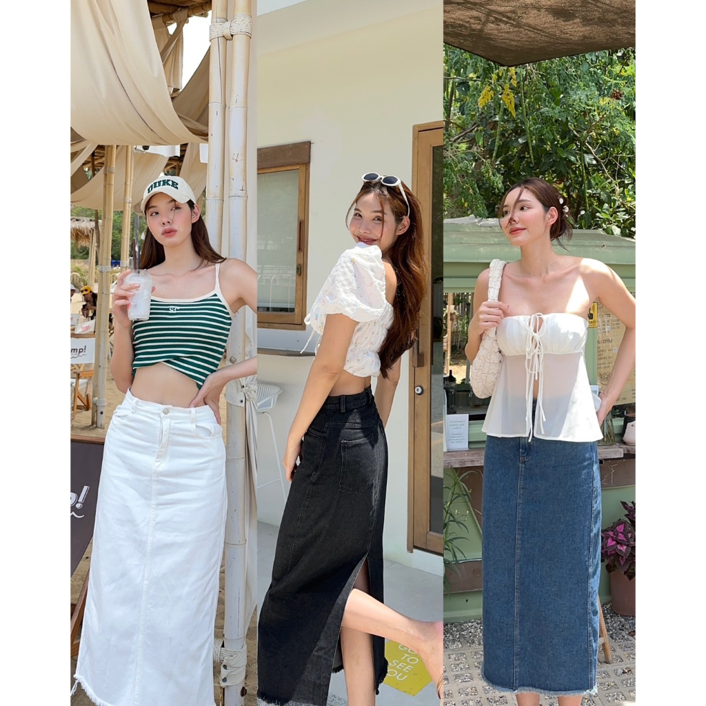 SISTER.RRR : SR SKIRT DENIM | Shopee Thailand