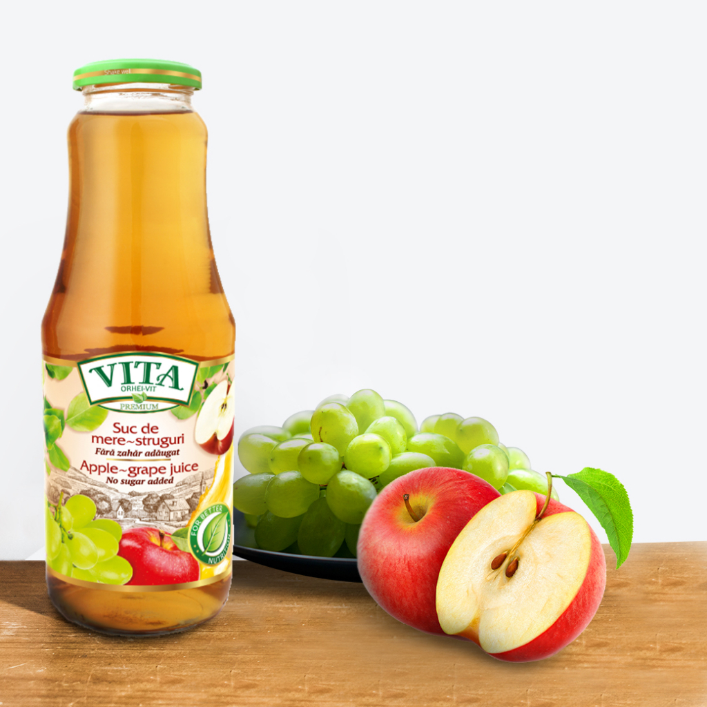 น้ำผลไม้ น้ำแอปเปิ้ลผสมองุ่น 1 ลิตรVITA Apple - Grape Juice No sugar ...