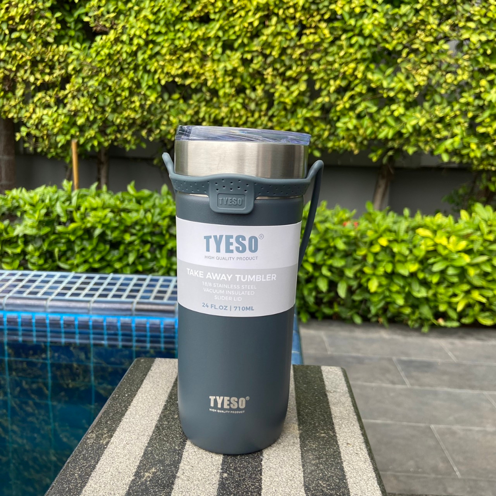 แก้วเก็บอุณหภูมิ Tyeso พร้อมหูหิ้ว ดีไซส์สวยงาม สีสันน่ารัก 5 สี 710 ml. | Shopee Thailand
