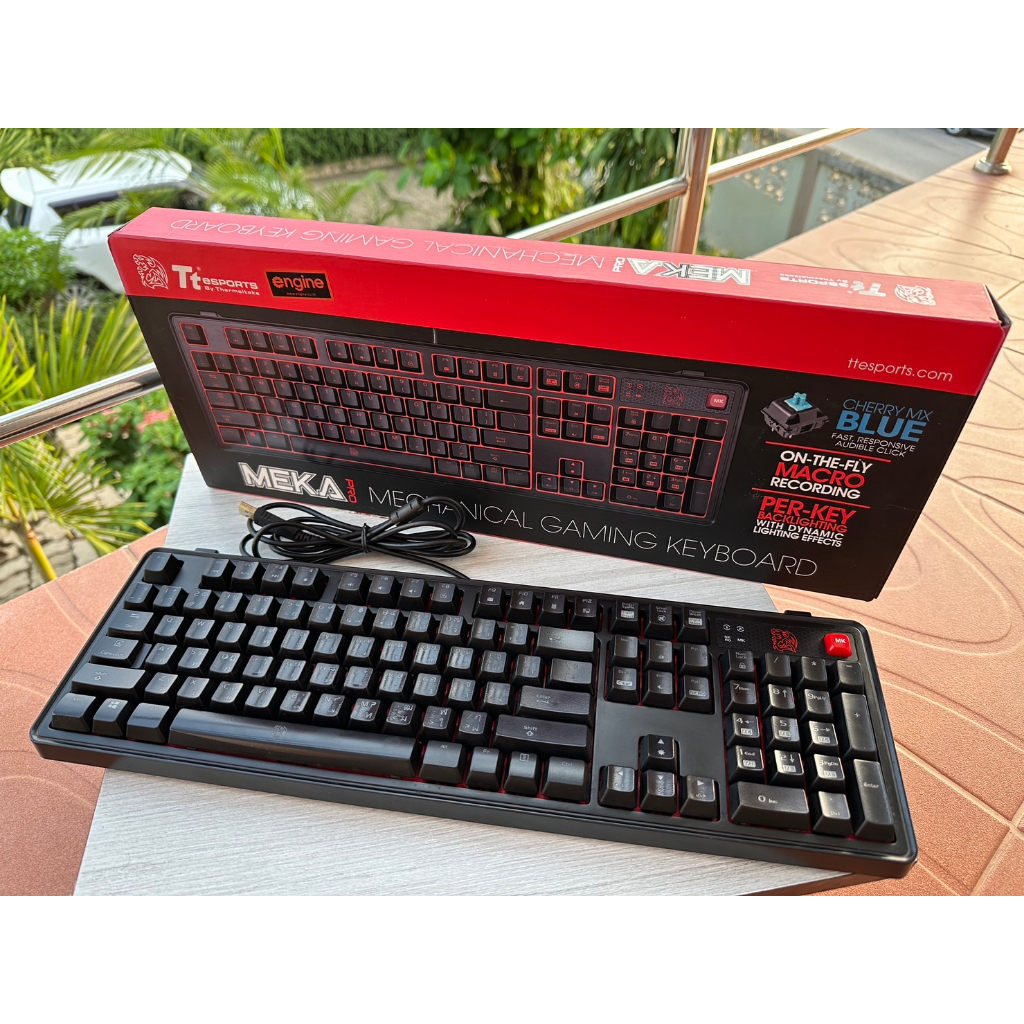 KEYBOARD (คีย์บอร์ด) Tt ESPORTS MEKA PRO (CHERRY MX BLUE) (RED LED) (EN/TH) | Shopee Thailand