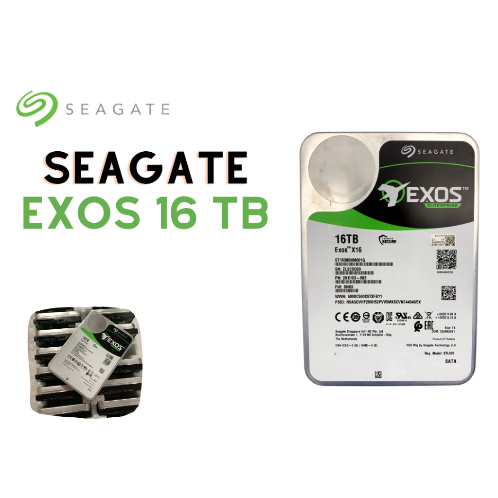 Seagate 16TB Exos X16 3.5" Enterprise HDD, SATA 3.0 (6GB/S), 256MB ...