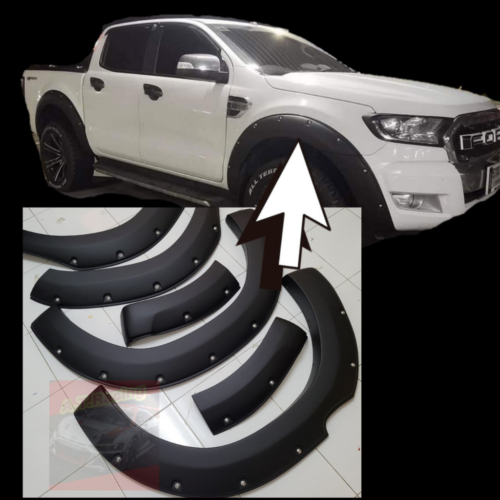 คิ้วล้อ โป่งล้อ ล้อล้น 6 นิ้วหมุด ดำด้าน ออฟโรด FORD RANGER 15 16 17 รถ แคป / 4ประตู / ตอนเดียว ...