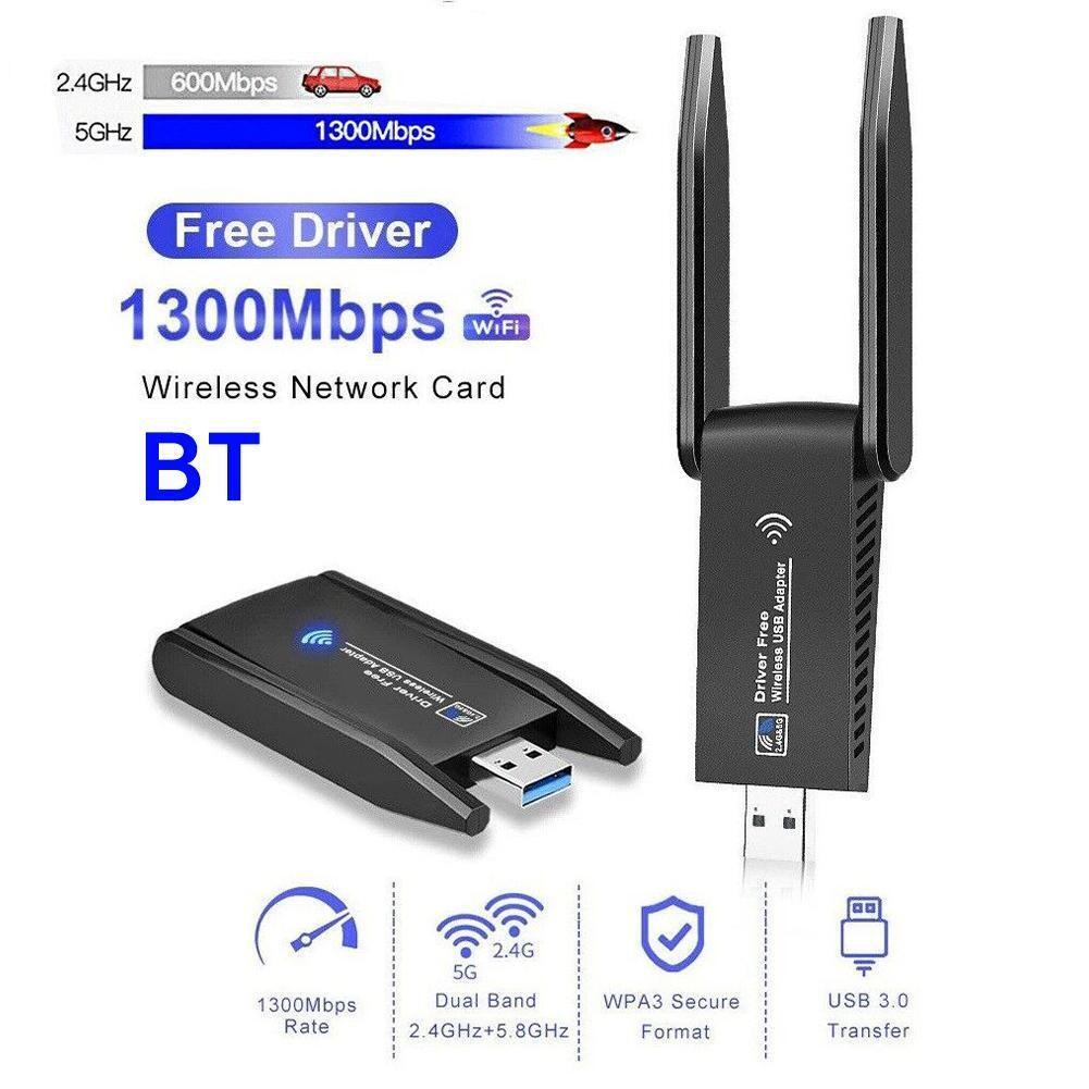 1300Mbps Wireless USB Wifi Adapter Dongle Dual Band 2.4G/5GHz 802.11AC | Shopee Thailand