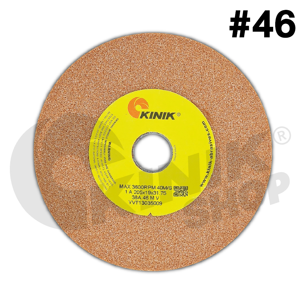 (1ก้อน) KINIK หินเจียรหน้าตรง สีส้ม 38A (ขนาด 8 นิ้ว หนา19) 205 x 19 x ...