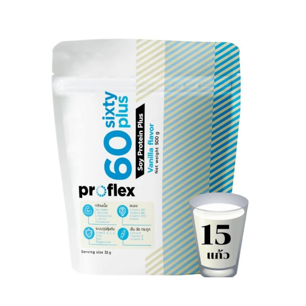 Proflex 60 Plus Soy Protein Vanilla Flavor โปรเฟล็กซ์ เวย์ โปรตีน สำหรับผู้สูงอายุ รสวานิลลา ...